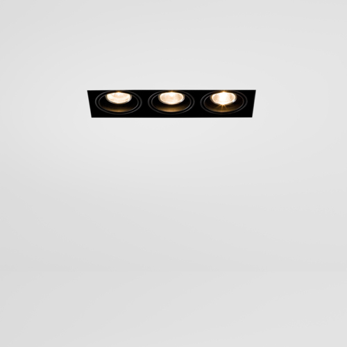 Mini-Multiple Recessed Trimless Adjustable GU10 3x DE Black Matt | Architectural lighting ...