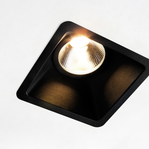 Lotis Square Recessed 1x IP55 M-LED DE Black Structure | Architectural ...